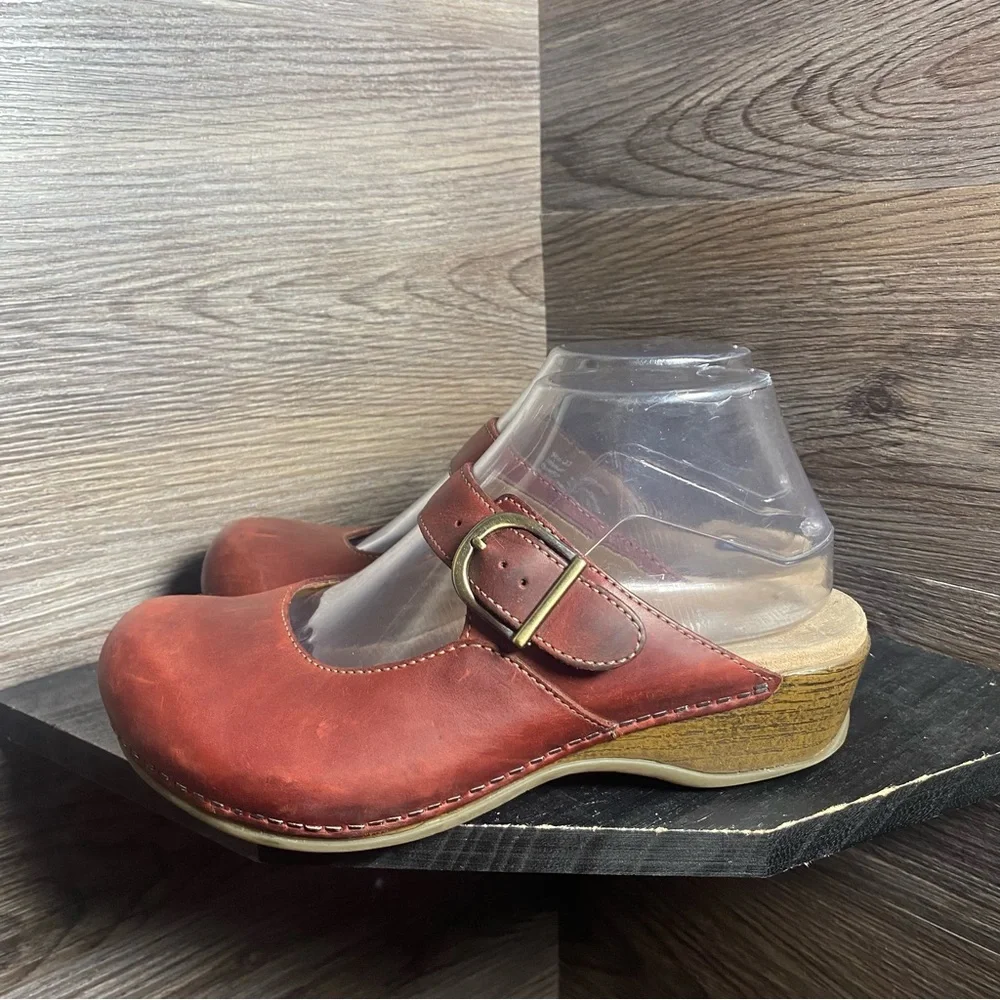 Dansko | Shoes | Dansko Red Brown Mary Jane Clog | Poshmark